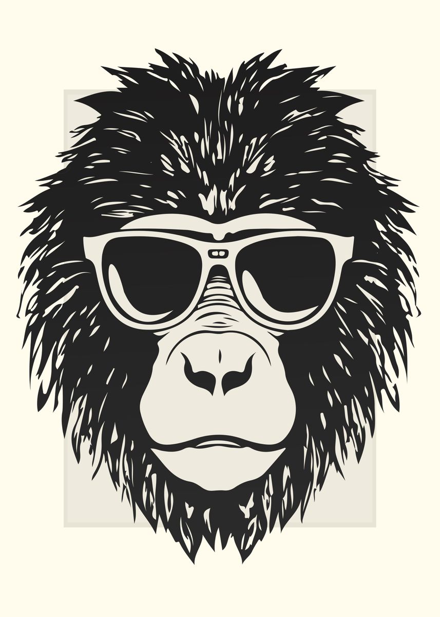 'Baboon Illustration' Poster, picture, metal print, paint by Rafael ...