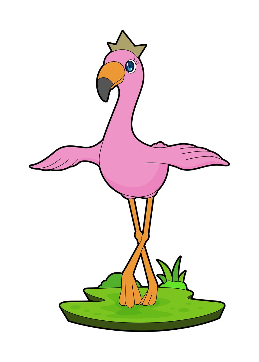 'Flamingo Queen Crown' Poster by Markus Schnabel | Displate