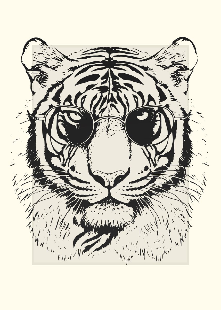 'Bengal Tiger Illustration' Poster by Rafael Dxgn | Displate