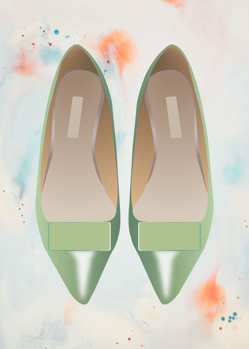 'Fancy green shoes' Poster, picture, metal print, paint by Estetic ...