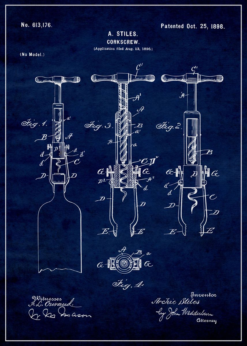 'Corkscrew 1898' Poster, picture, metal print, paint by RickyEKelly ...
