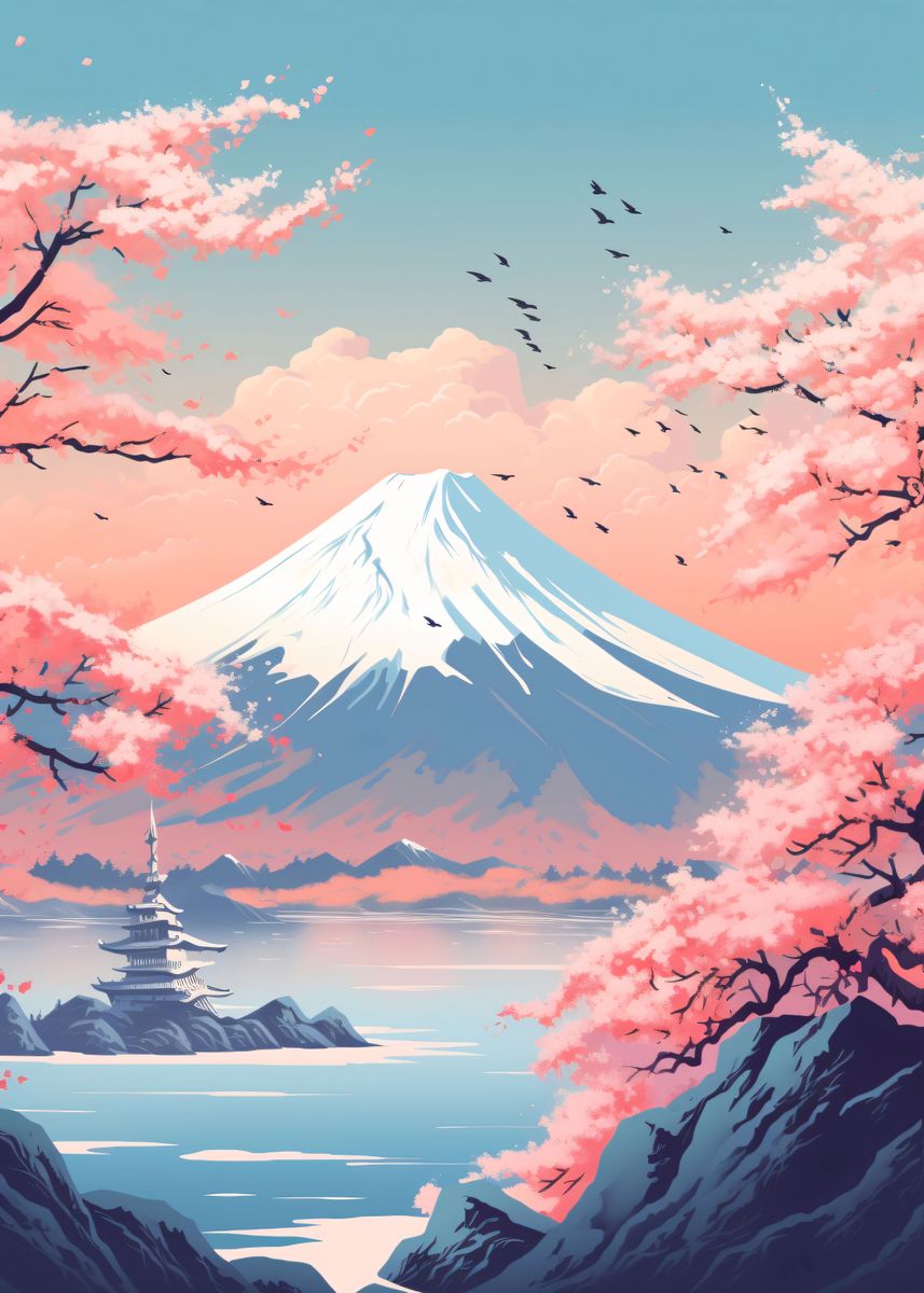 'Japan Landscape' Poster, picture, metal print, paint by Conceptual ...