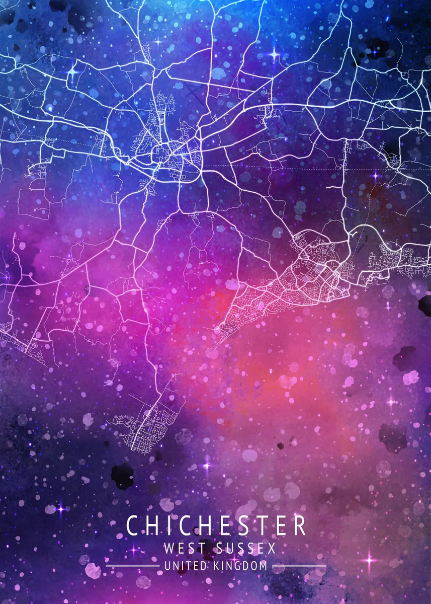 'Chichester UK City Map' Poster by Gigi Bgm | Displate