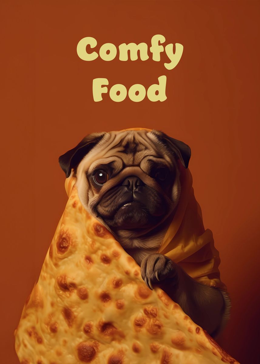 'Comfy Food' Poster, picture, metal print, paint by Mr Relative | Displate