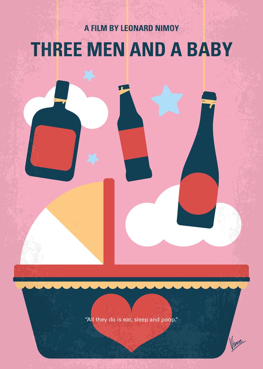 'No1399 Three Men and Baby' Poster, picture, metal print, paint by ...