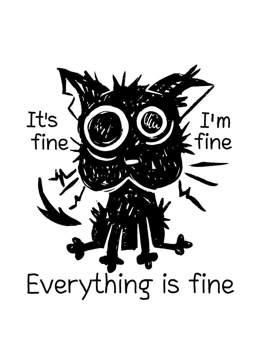 'Stressed Cat' Poster, picture, metal print, paint by Cool Worker ...