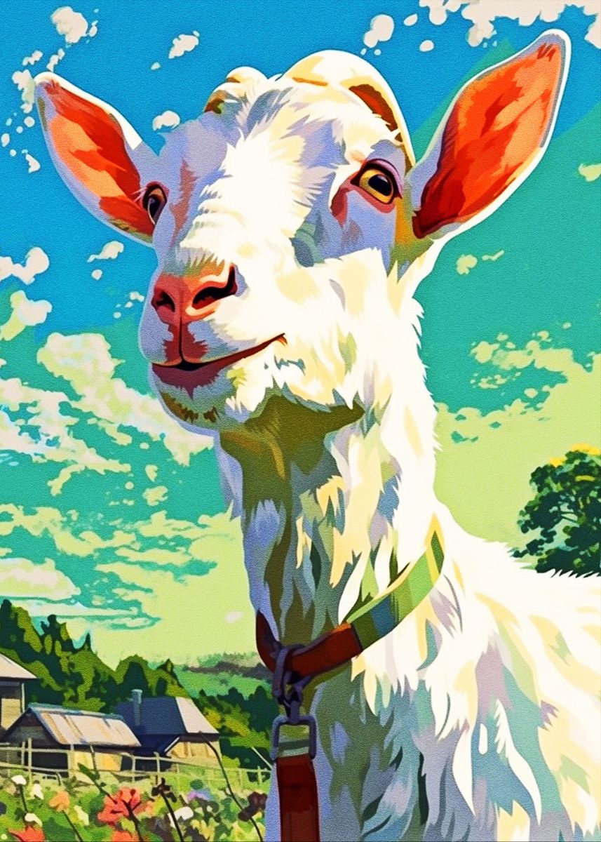 'Goat portrait' Poster by 4147 Studios | Displate