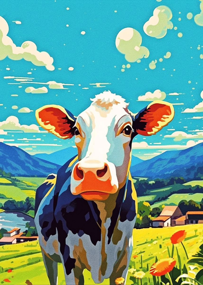 'Cow portrait' Poster, picture, metal print, paint by Fachrul Abqary ...