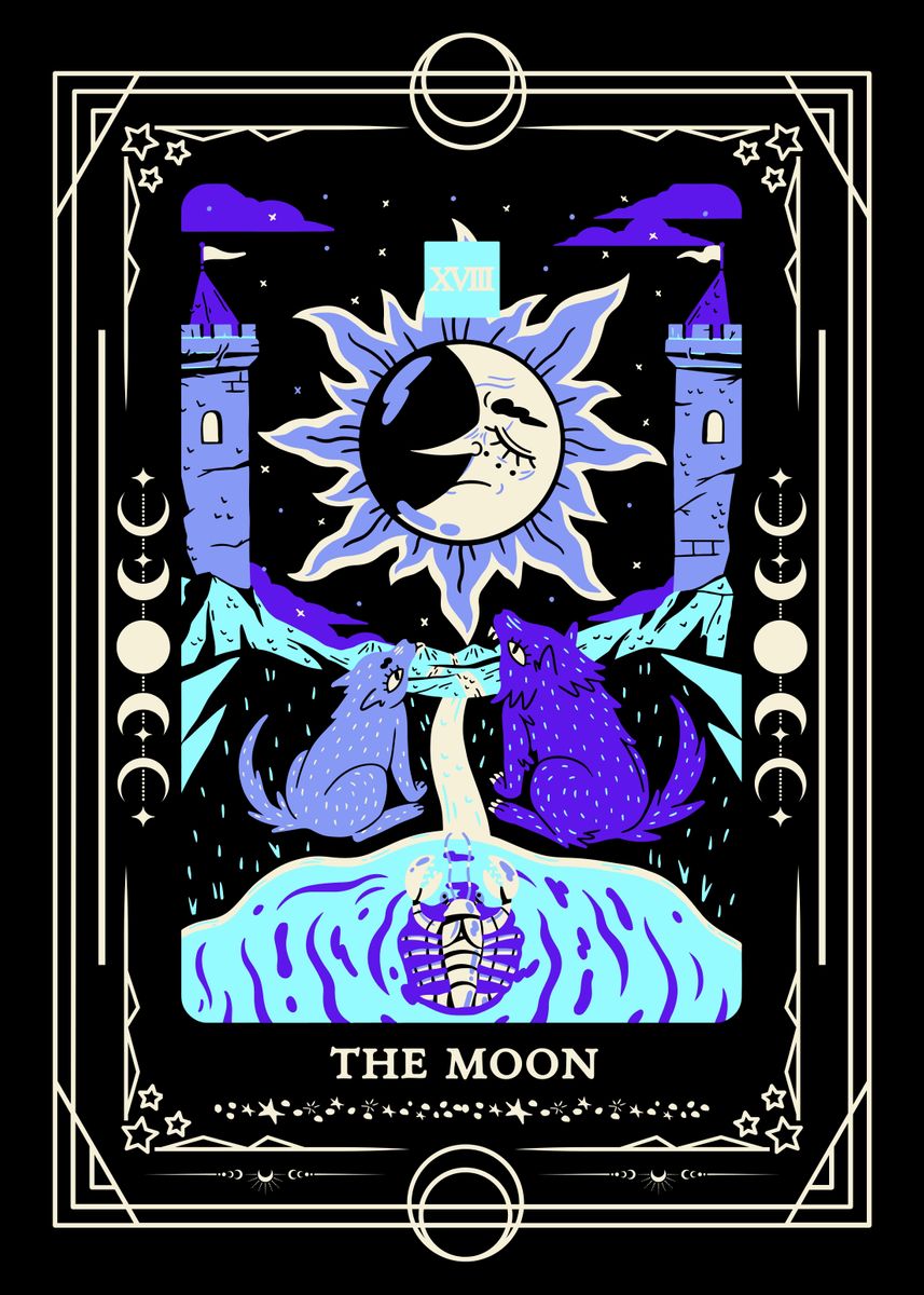 'The Moon Tarot Card' Poster, picture, metal print, paint by SapientiaB ...