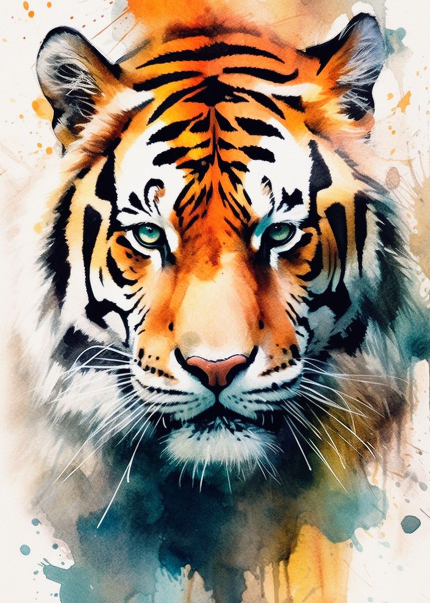 'Tiger is Wild' Poster, picture, metal print, paint by P U F F Y | Displate