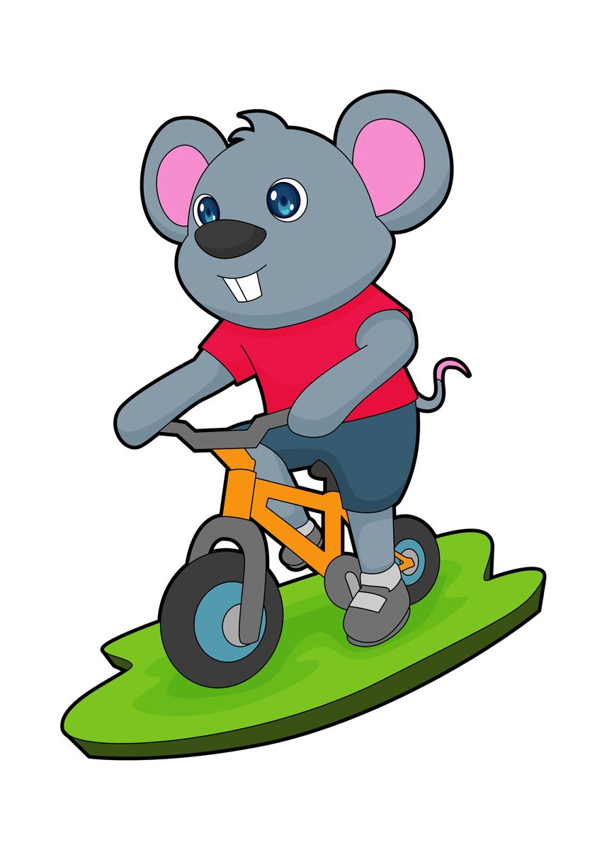 'Mouse Bicycle' Poster, picture, metal print, paint by Markus Schnabel ...