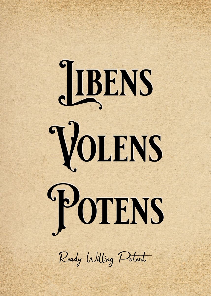 'Latin Quote Ready Willing' Poster, picture, metal print, paint by ...