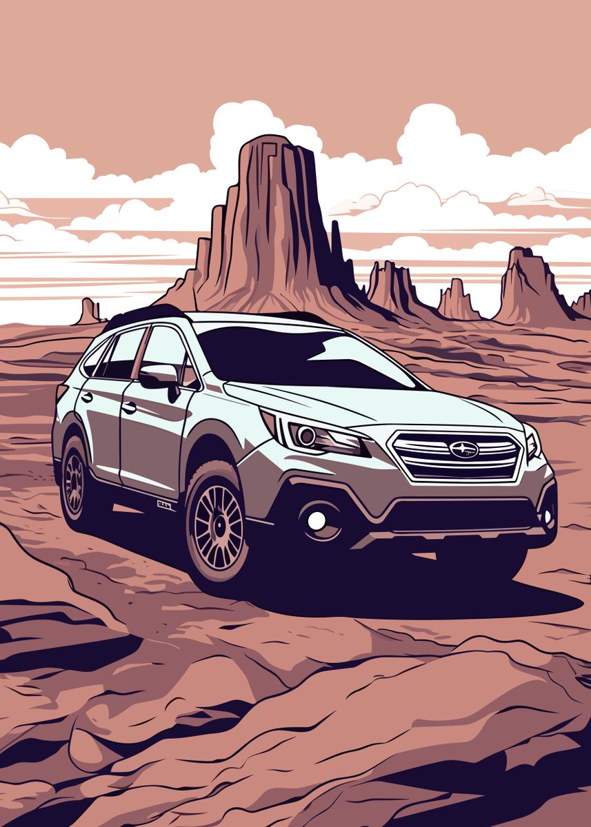 'Car Minimalist' Poster, picture, metal print, paint by Qreative | Displate