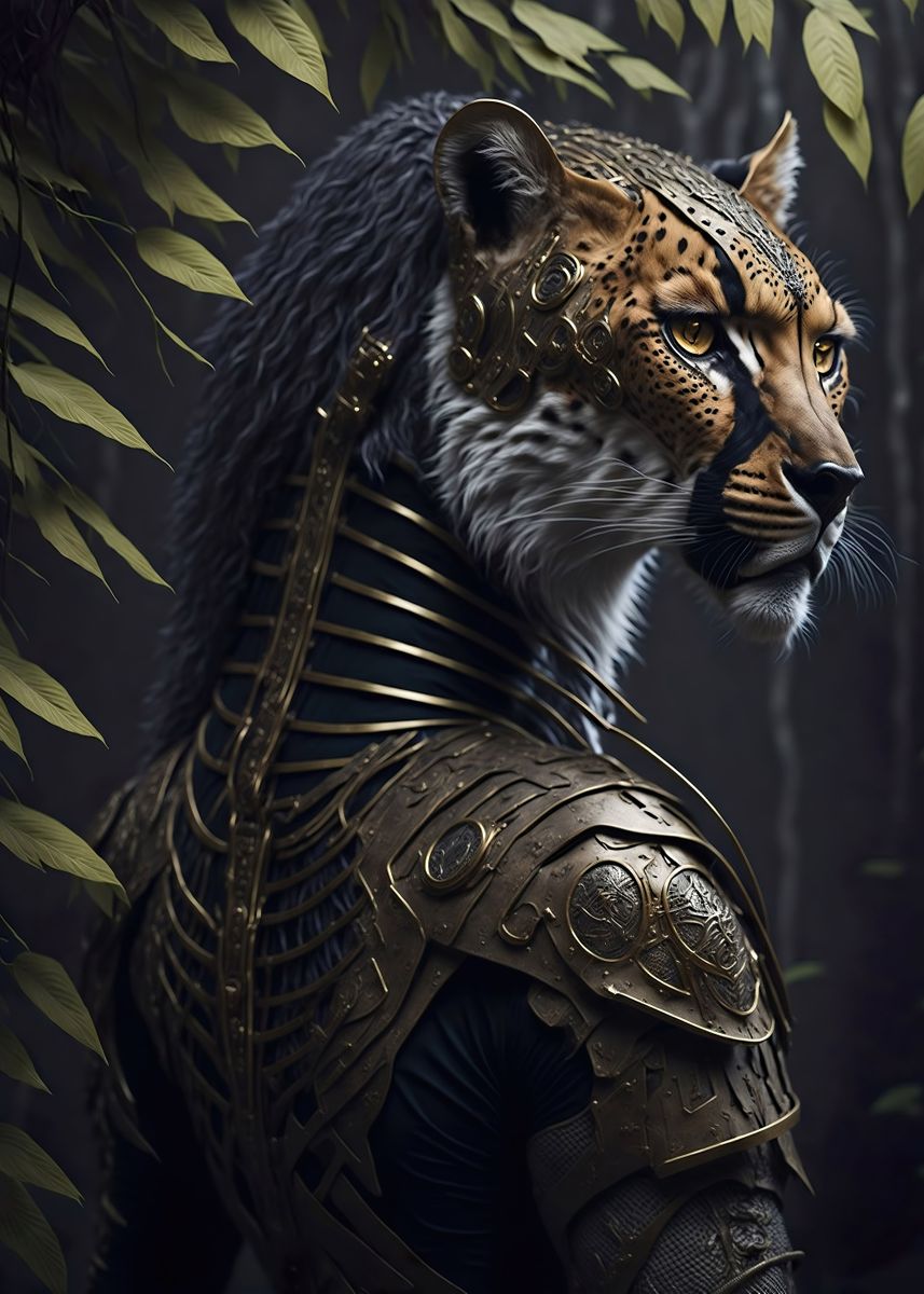 'Cheetah Gladiator Animal' Poster, picture, metal print, paint by ...