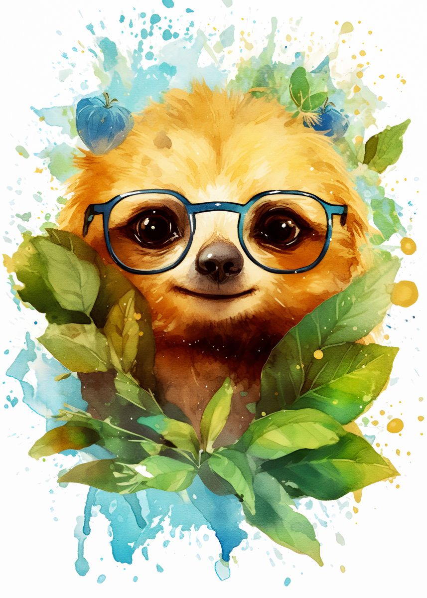 'Cute baby raccoon' Poster, picture, metal print, paint by Elz art ...