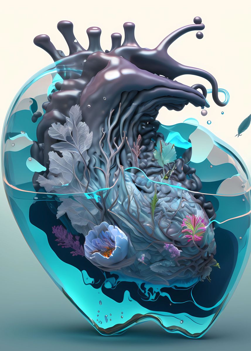 'Alien heart' Poster, picture, metal print, paint by Oleksandr Kovalov ...