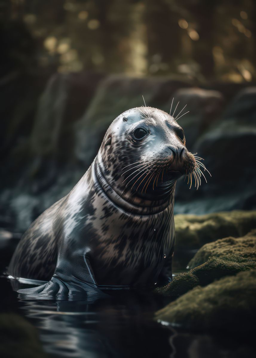 'Sleepy seal' Poster by Zooscape Wildlife | Displate