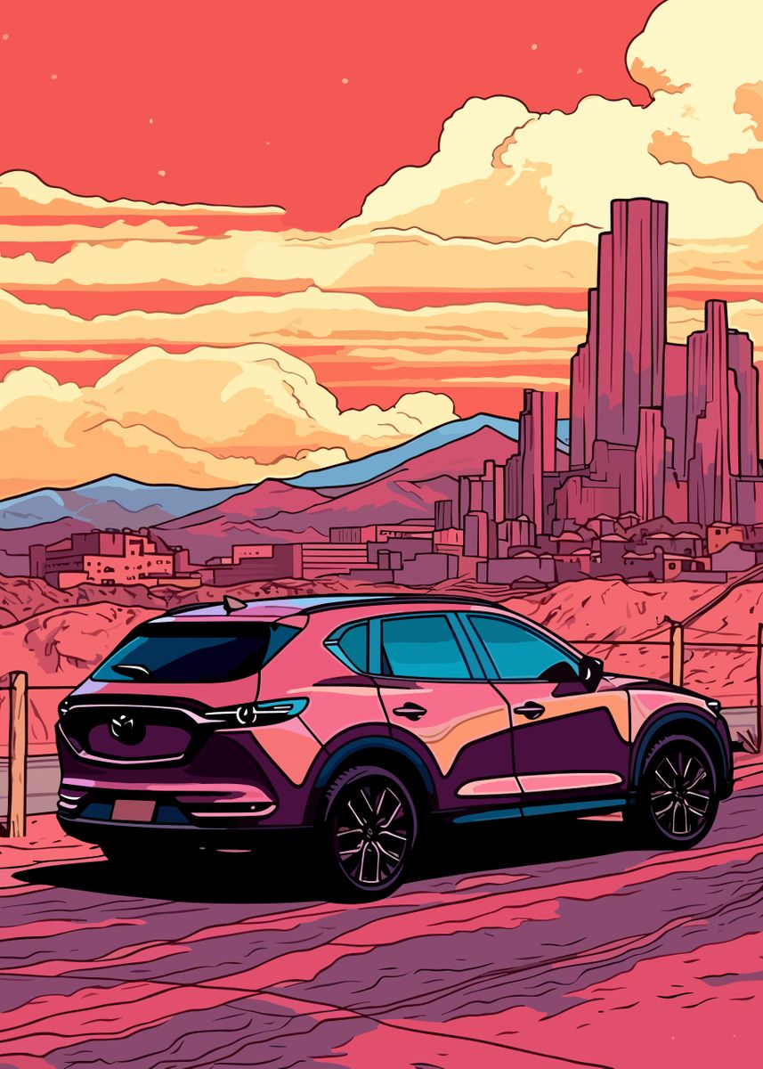 'Car Minimalist' Poster, picture, metal print, paint by Qreative | Displate