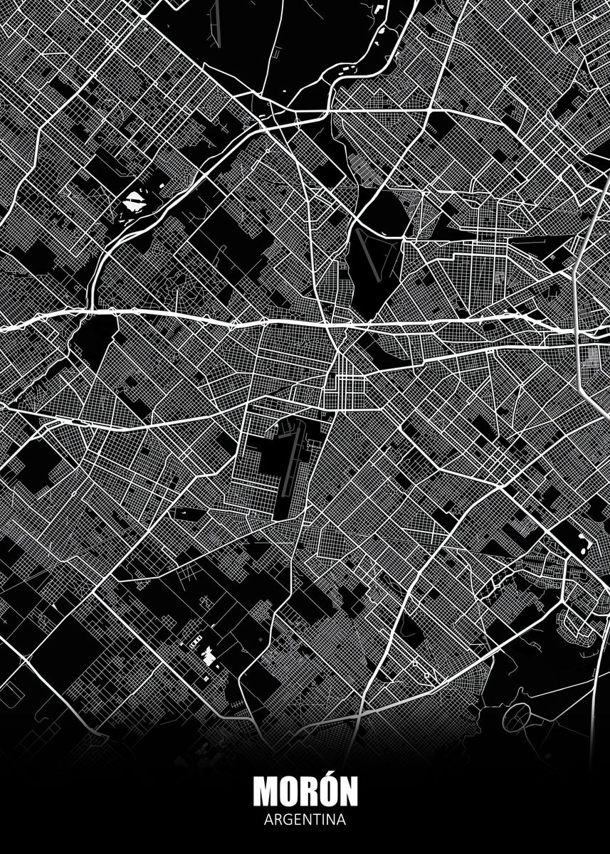 'Moron Argentina Map' Poster, picture, metal print, paint by Zake ...