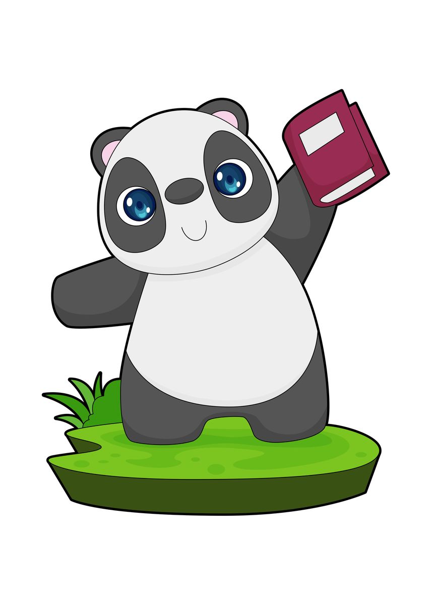 'Panda Book' Poster, picture, metal print, paint by Markus Schnabel ...