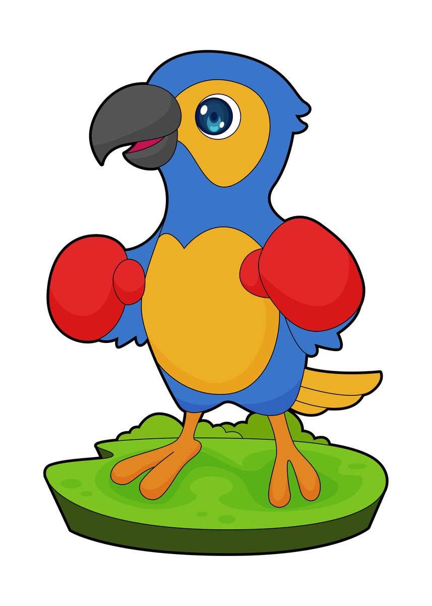 'Parrot Boxer Boxing gloves' Poster, picture, metal print, paint by ...