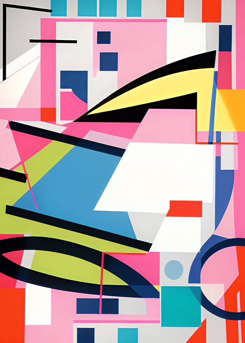 'Abstract Paper Shapes Art' Poster by BluePinkPanther | Displate