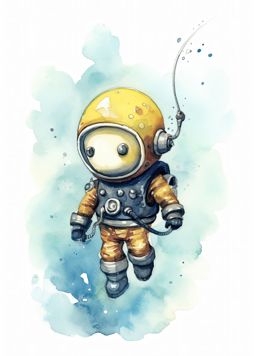 'Cute Scuba Diver' Poster by Fotios Pavlopoulos | Displate