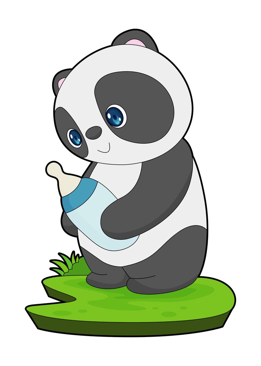 'Panda Baby bottle Milk' Poster, picture, metal print, paint by Markus ...