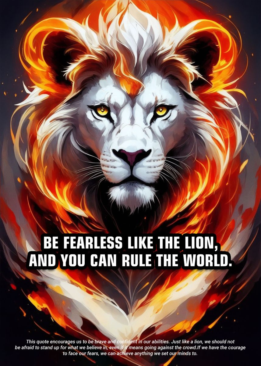 'Be Fearless Like The Lion' Poster, picture, metal print, paint by ...