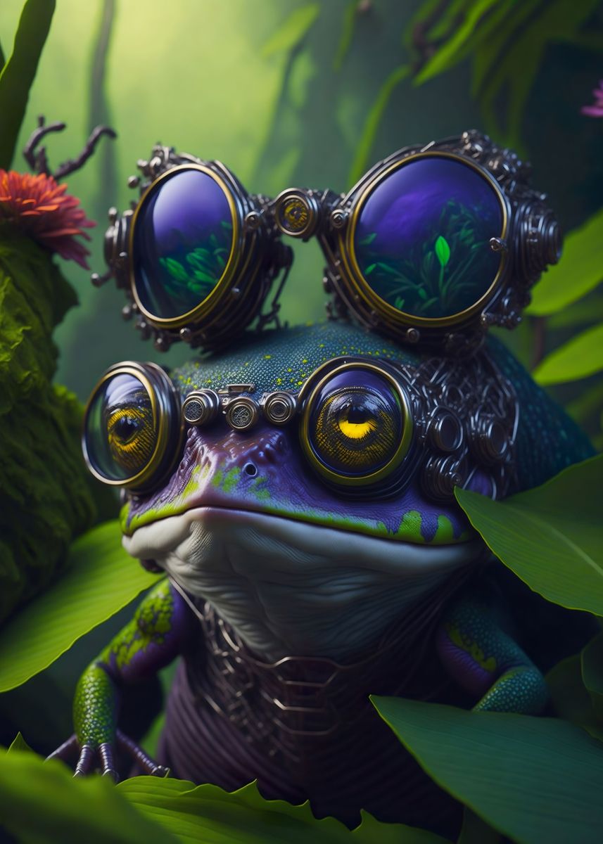 'Frog Surreal Steampunk' Poster, picture, metal print, paint by Sergey ...