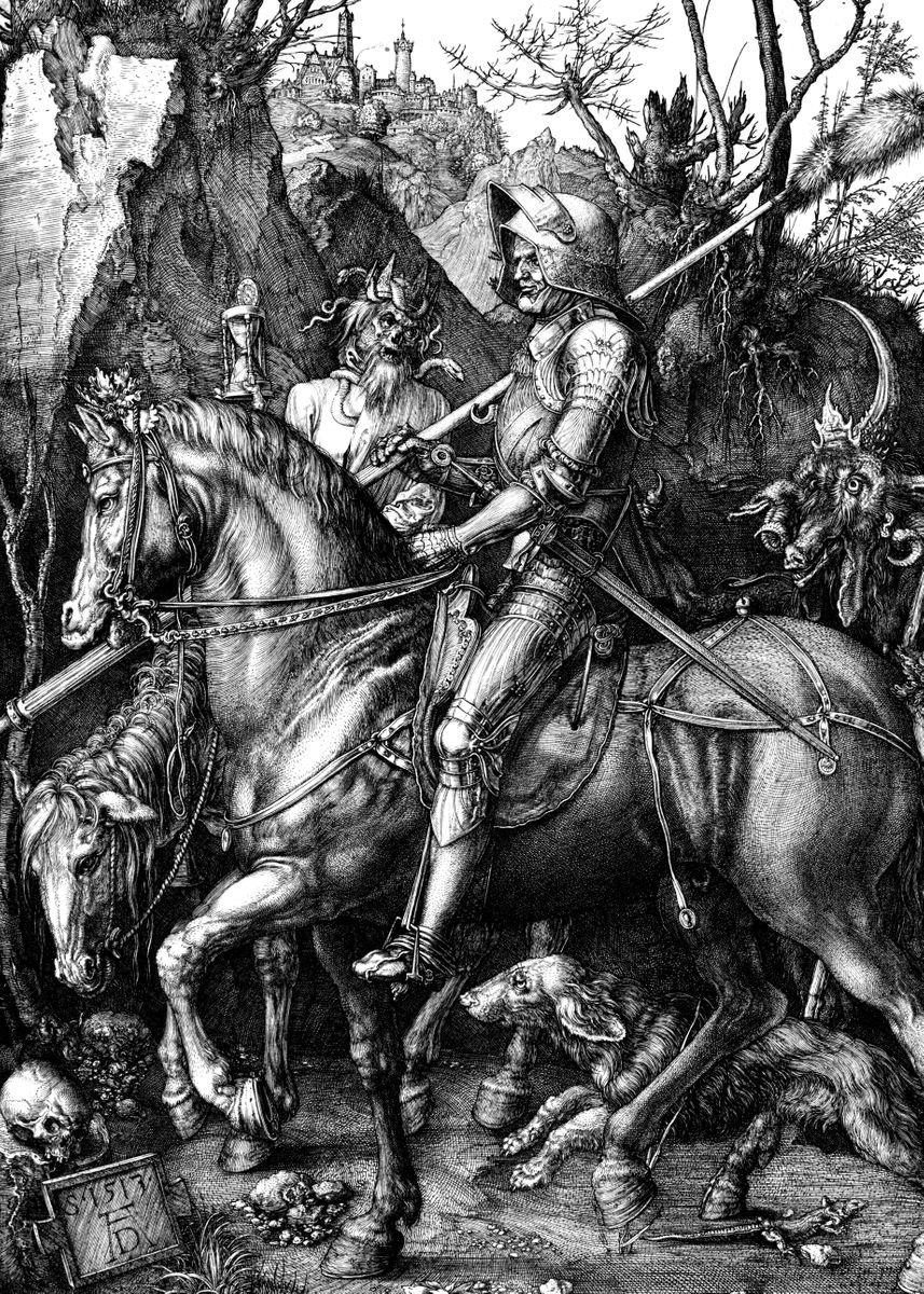 'Knight Death and the Devil' Poster, picture, metal print, paint by ...