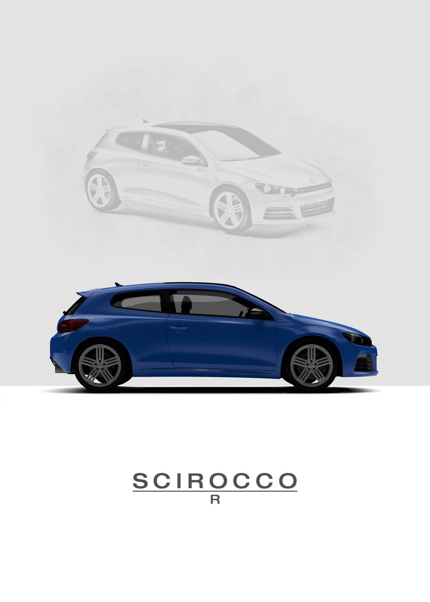 '2011 VW Scirocco R Blue' Poster, picture, metal print, paint by 21 MXM ...