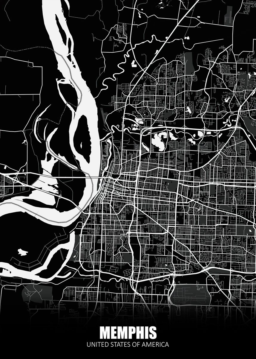 'Memphis USA Map' Poster, picture, metal print, paint by Zake Yonkou ...