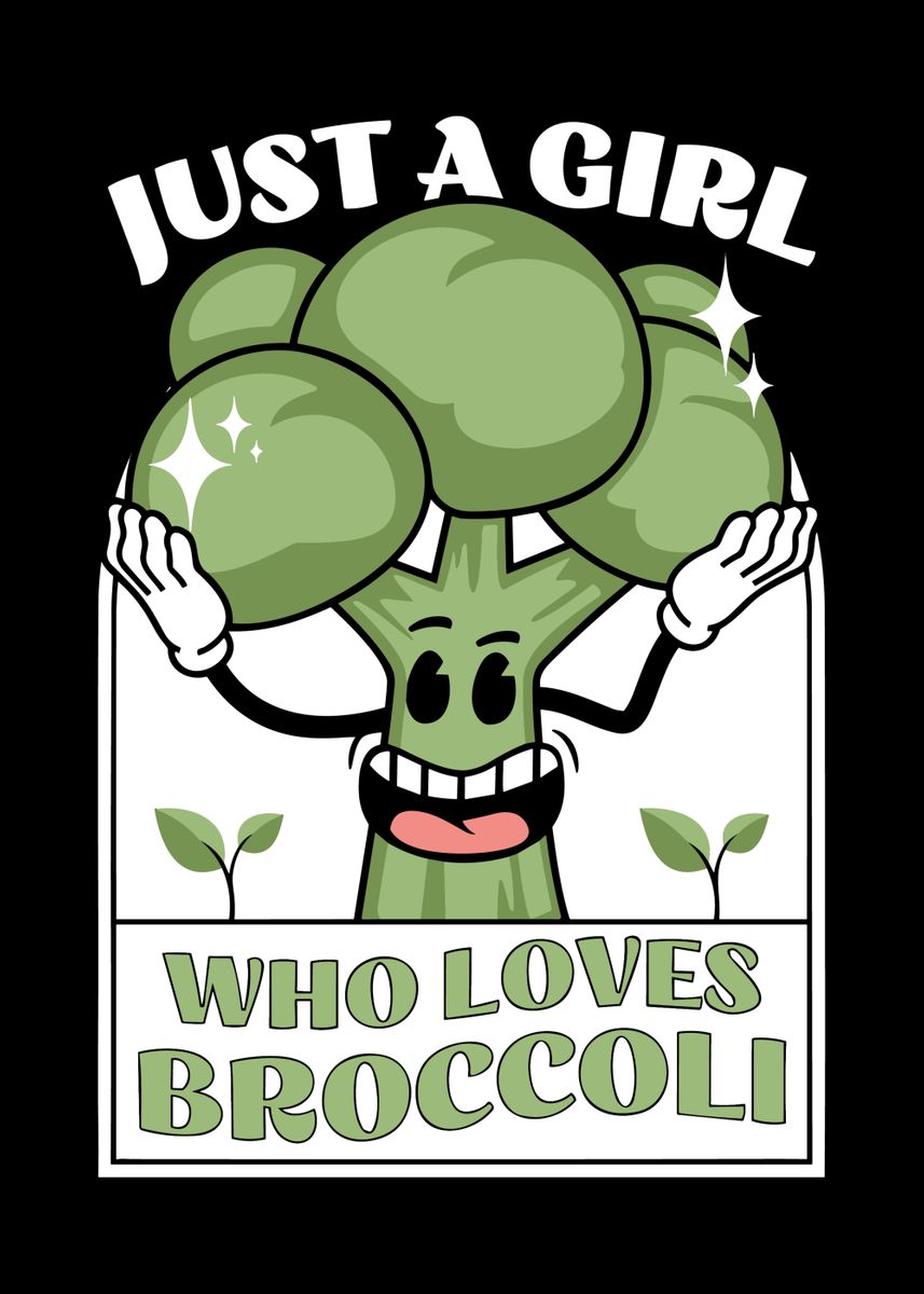 'A Girl Who Loves Broccoli' Poster, picture, metal print, paint by Wyld ...