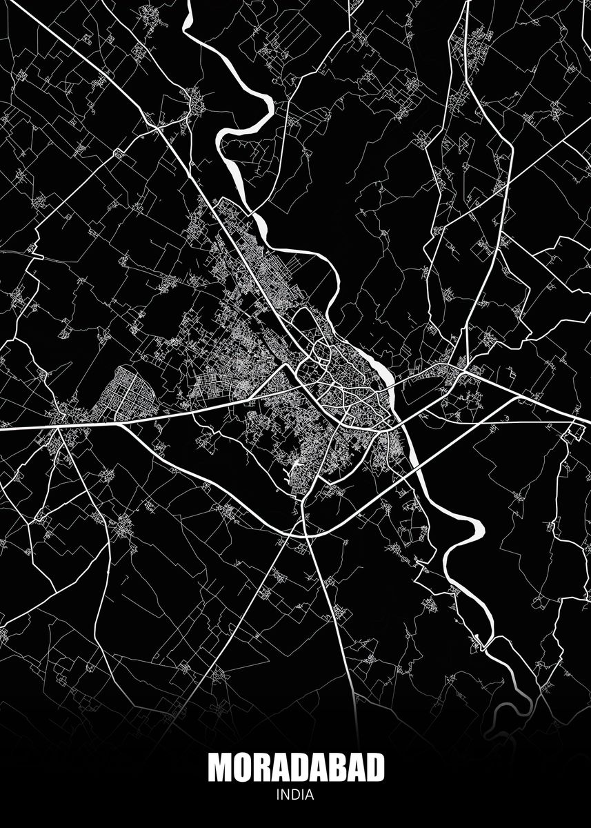 'Moradabad India Map' Poster, picture, metal print, paint by Zake ...