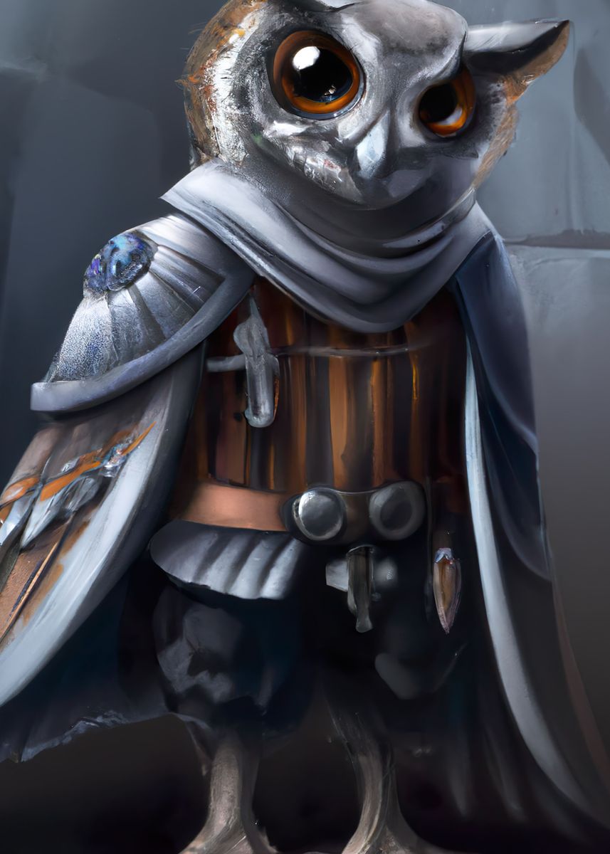 'Knight Owl' Poster, picture, metal print, paint by maxdesign | Displate