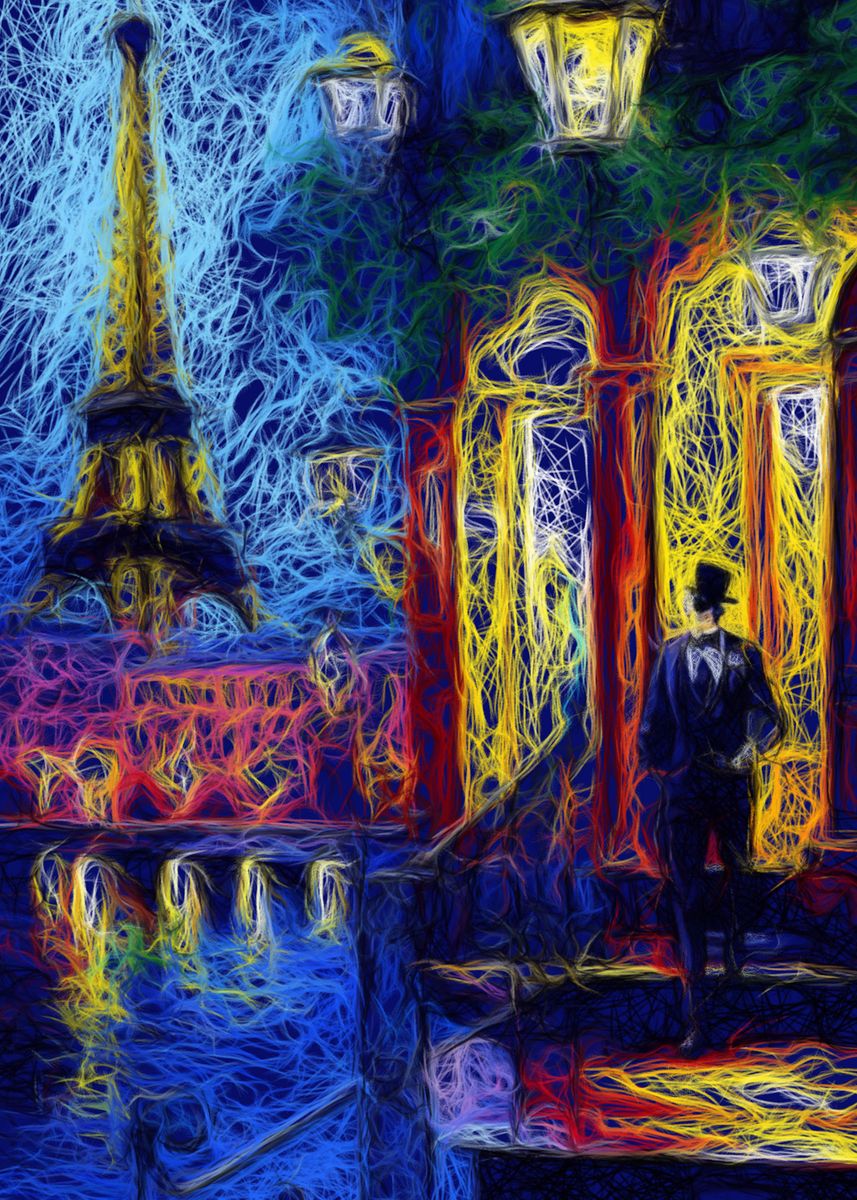'Paris Vibe and Lights' Poster, picture, metal print, paint by MONLart ...