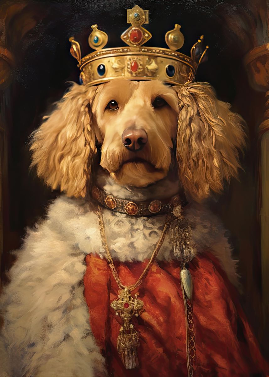 'Goldendoodle The King' Poster, picture, metal print, paint by ...