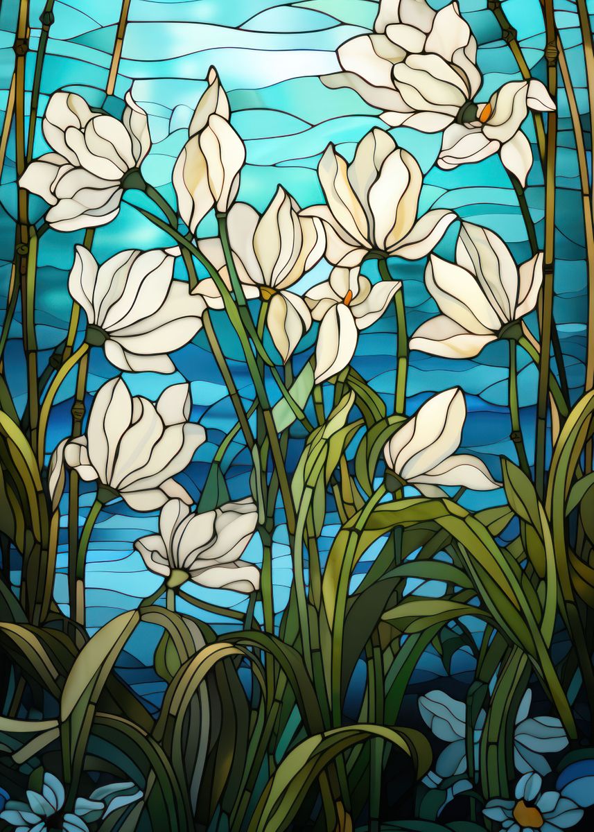 'Graceful Snowdrop Flowers' Poster, picture, metal print, paint by ...