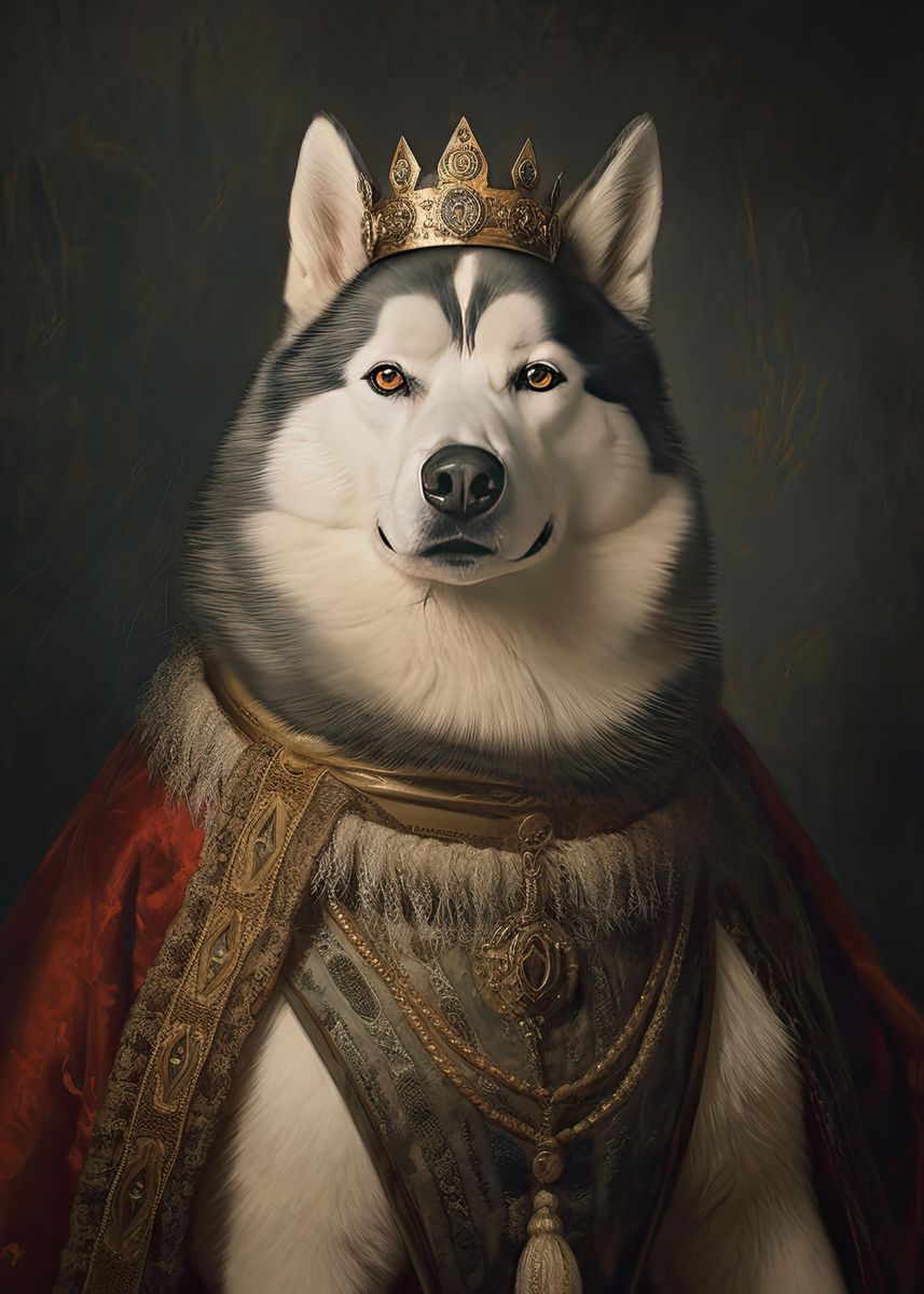 'Husky The King' Poster, picture, metal print, paint by PetPrints ...
