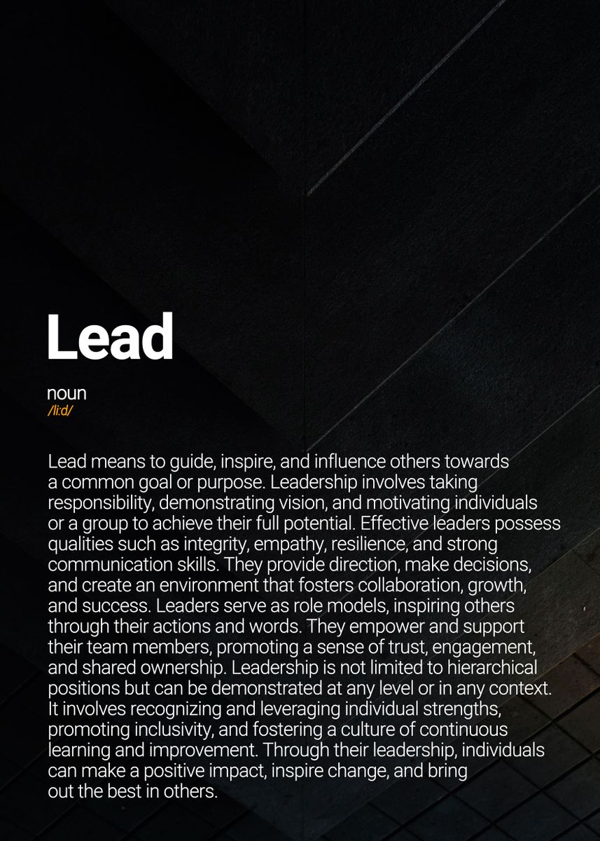 'Lead' Poster, picture, metal print, paint by Mr Penguin | Displate