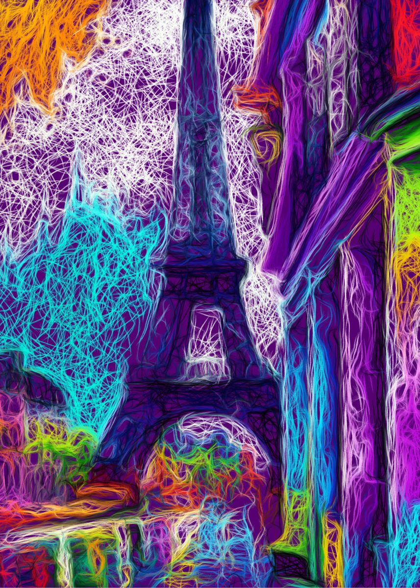 'Parisian Flowing Threads' Poster by MONLart | Displate