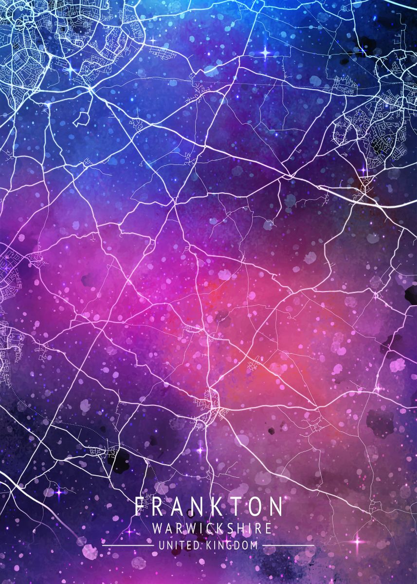 'Frankton UK City Map' Poster, picture, metal print, paint by Gigi Bgm ...