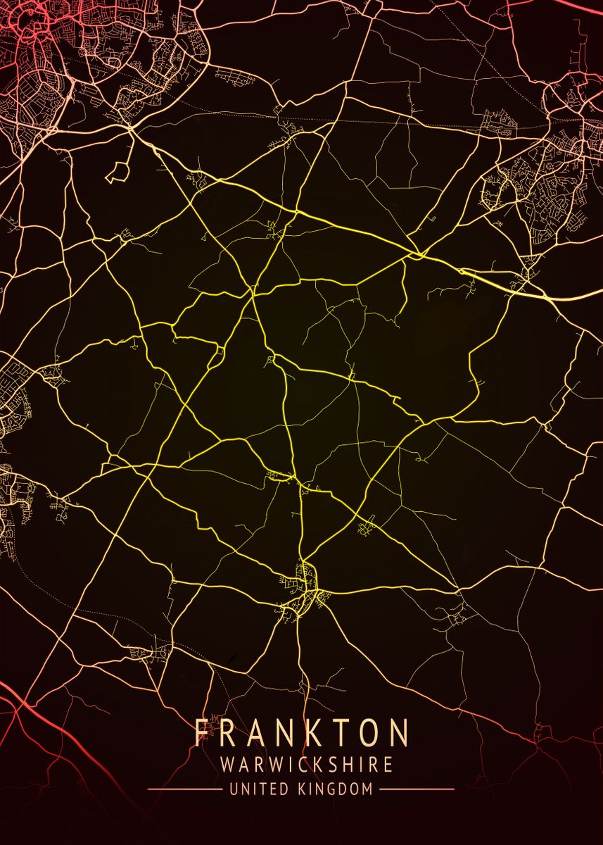 'Frankton UK City Map' Poster, picture, metal print, paint by Gigi Bgm ...