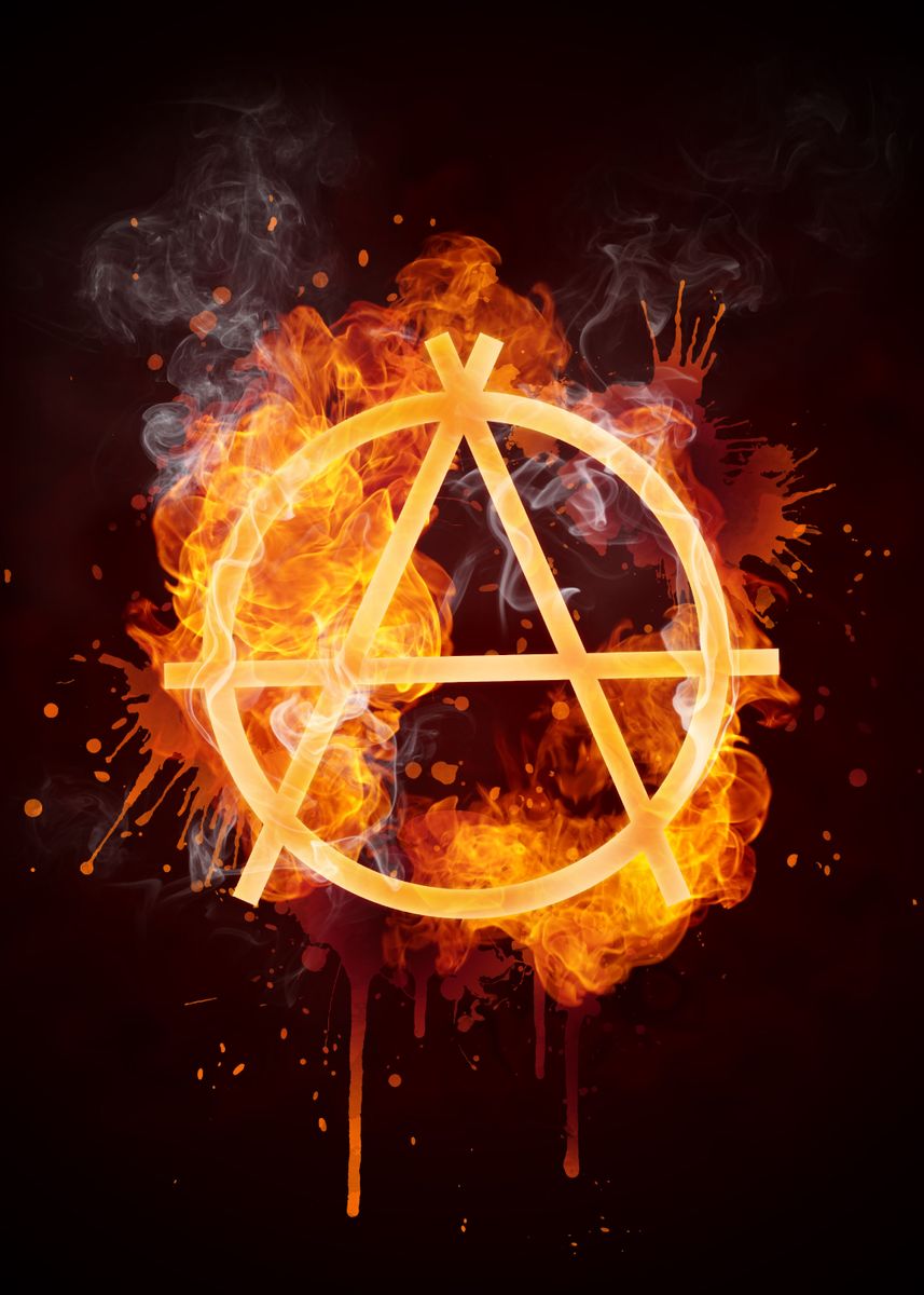 'burning Anarchy Symbol' Poster, picture, metal print, paint by Anil ...