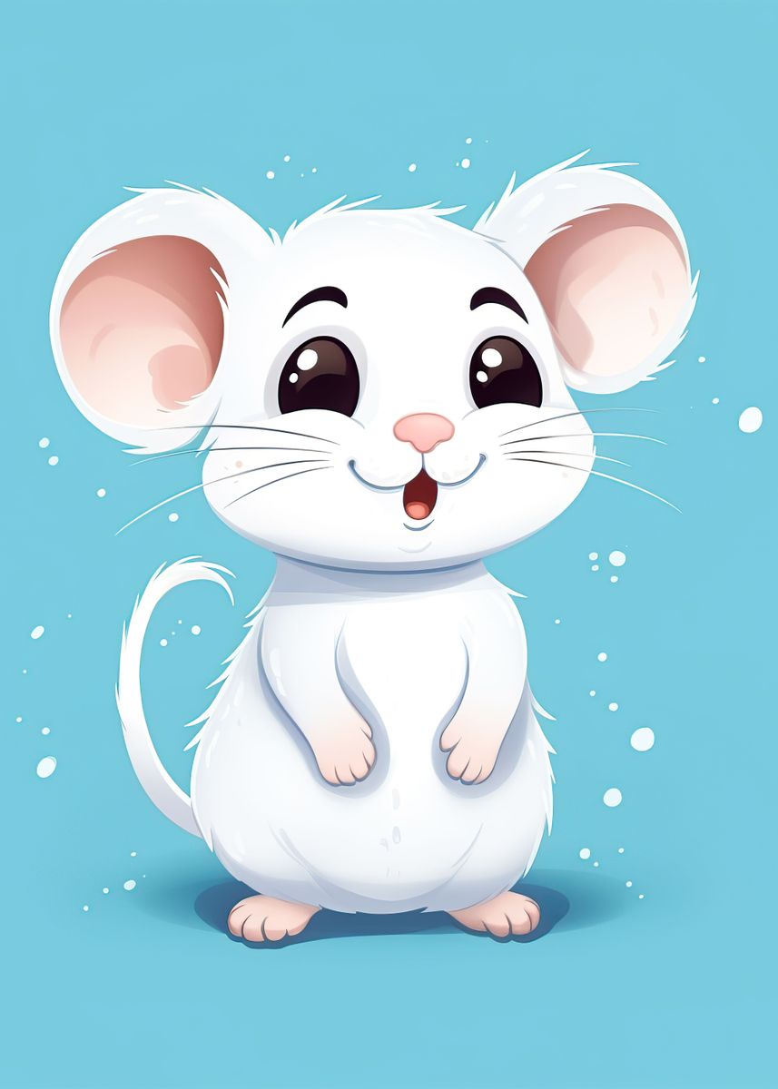 'cute mouse ' Poster, picture, metal print, paint by Kynan Art | Displate