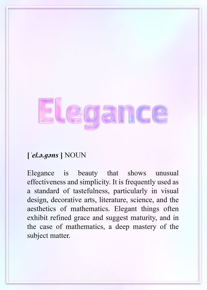 'Elegance' Poster, picture, metal print, paint by Rita Lin | Displate