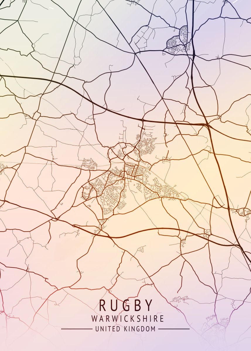 'Rugby UK City Map' Poster by Gigi Bgm | Displate
