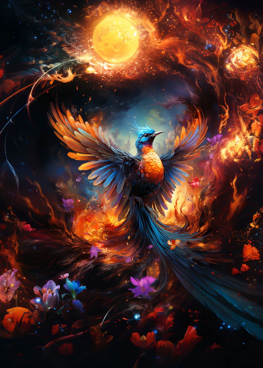 'Phoenix Night Galaxy' Poster by Denis Siggers | Displate