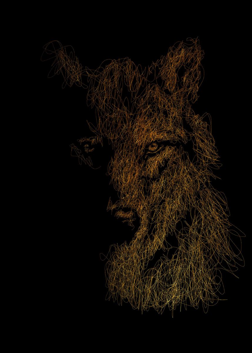 'Wolf Scribble Art' Poster, picture, metal print, paint by Dalton Joyce ...